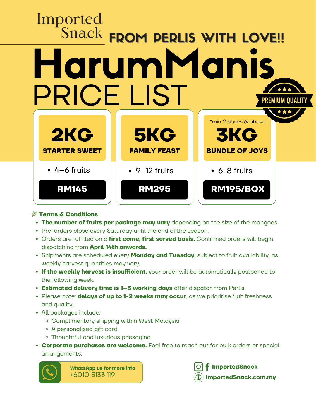 HarumManis Mangoes (Seasonal Fruits from Perlis) – ImportedSnack